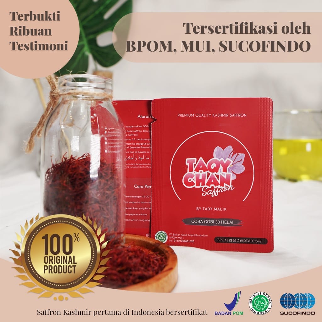Jual TAQYCHAN SAFFRON KASHMIR COBA COBI SACHET 0,08 GRAM ORIGINAL ASLI ...