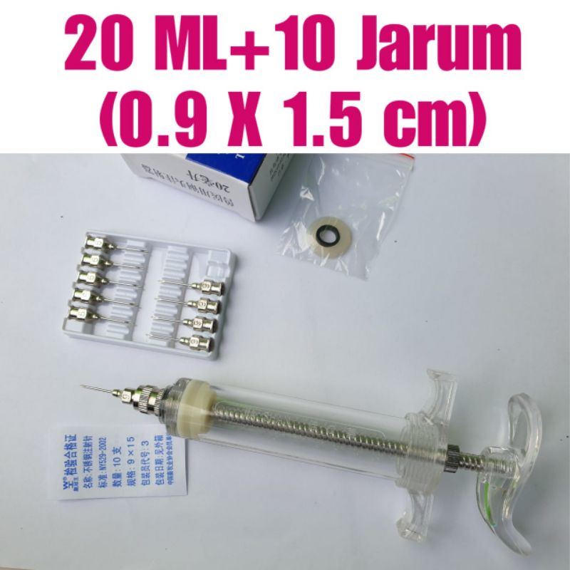 Jual suntikan ayam 20ml jarum suntik hewan peternakan sapi domba kambing kelinci kucing doc ...