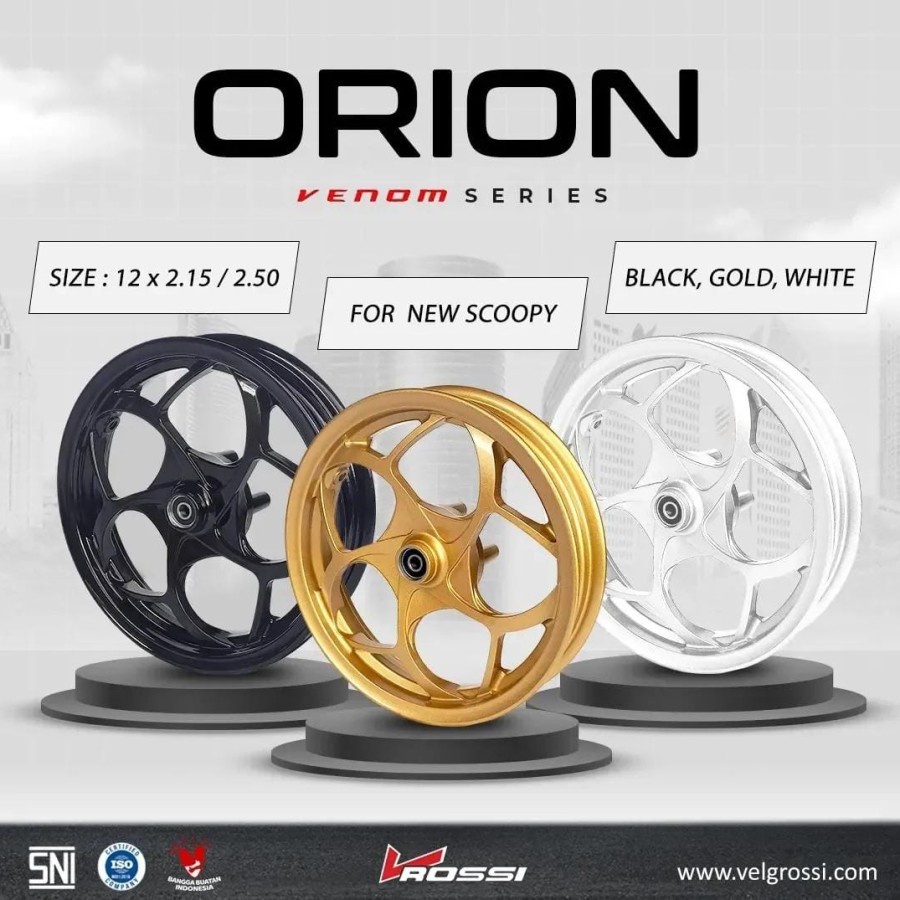 Jual VELG RACING SCOOPY NEW ORION UK 215-250 RING 12 1SET PNP | Shopee Indonesia