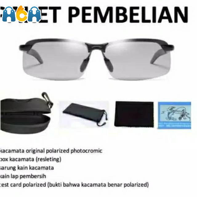 Jual HCH Kacamata UV 400 Photochromic Polarized Berubah Warna Anti Silau Siang Dan Malam ...
