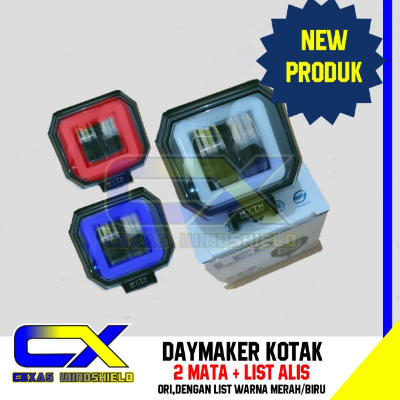 Jual Lampu Daymeker kotak 2 titik list merah/biru | Shopee Indonesia