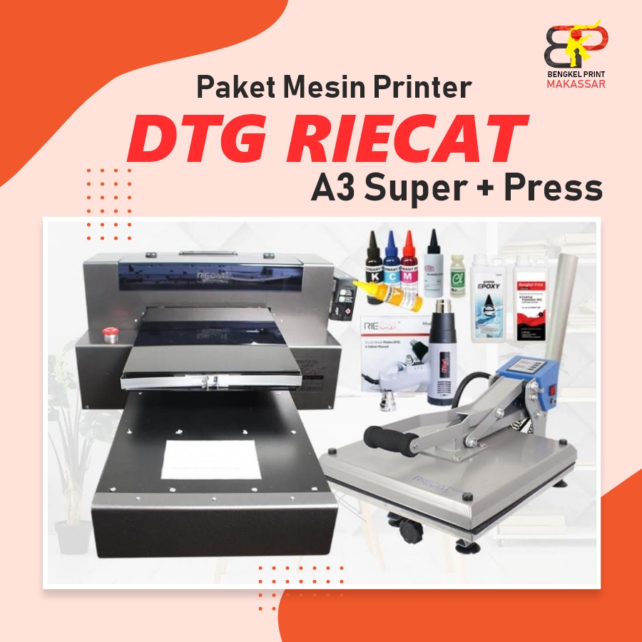 Jual Paket Mesin Printer DTG Riecat A3 Super BPjet Cetak Langsung di Kaos | Shopee Indonesia