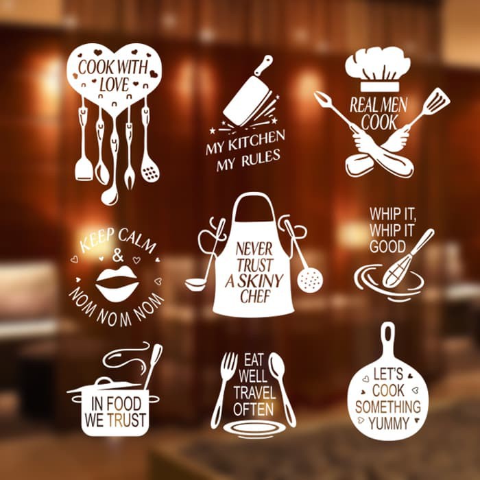 Jual Stiker Cook With Love Dinding Kaca Kantin Resto Cafe Wall Sticker ...