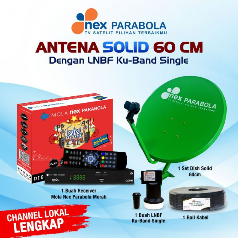 Jual NEX PARABOLA 1SET PARABOLA MINI LENGKAP 60CM | Shopee Indonesia