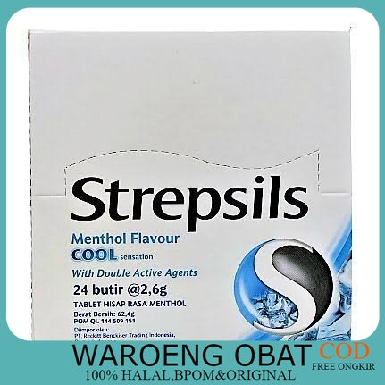 Jual ORIGINAL Strepsils Permen Isi 24 Sachet - Cool -Permen. BY.WAROENG ...