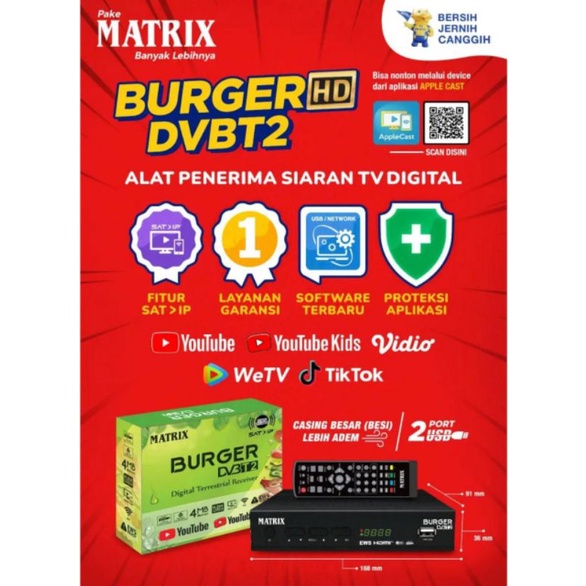 Jual matrix burger t2 set top box | Shopee Indonesia