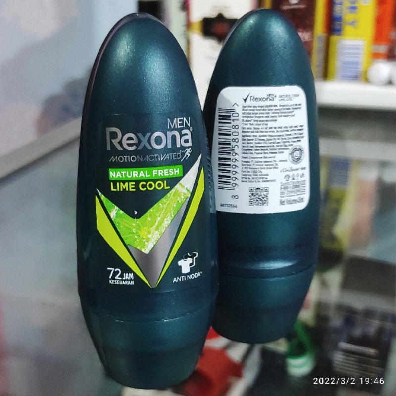 Jual Deodorant Roll On Rexona Men Motionsense Natural Fresh Lime Cool 45ml Anti-Noda | Shopee ...