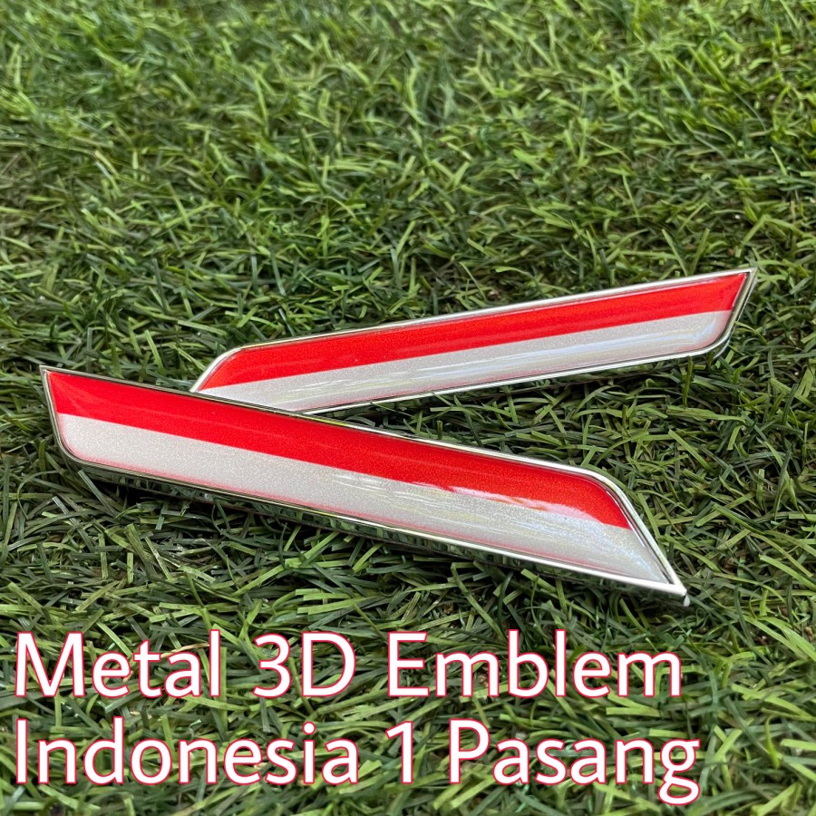 Jual premium metal 3D emblem logo bendera indonesia motor mobil ...