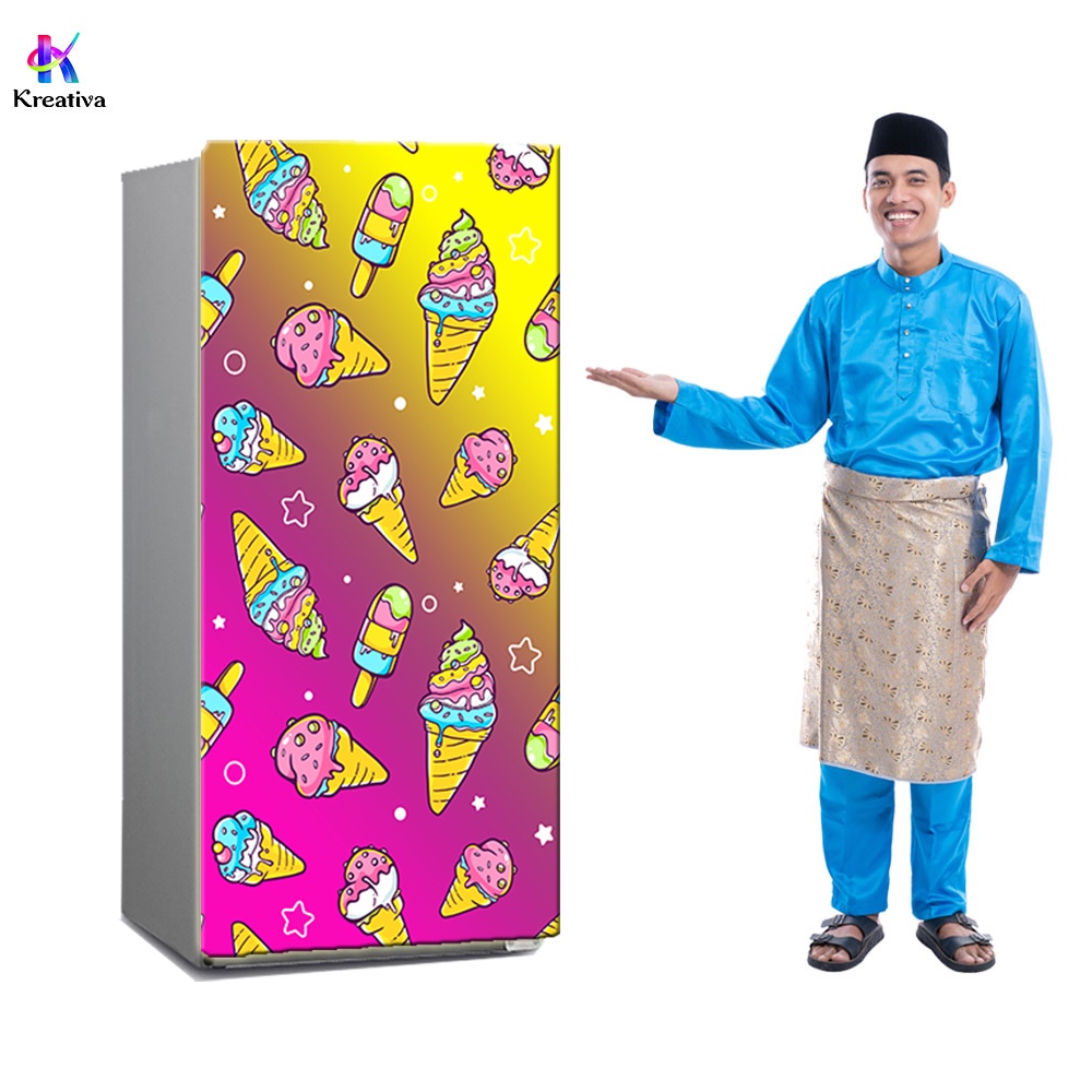 Jual Stiker Kulkas Motif Floral Ice Cream | Shopee Indonesia