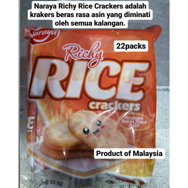 Jual CEMILAN SNACK CRACKER NARAYA RICHY CRAKERS RASA ASIN MALAYSIA ...