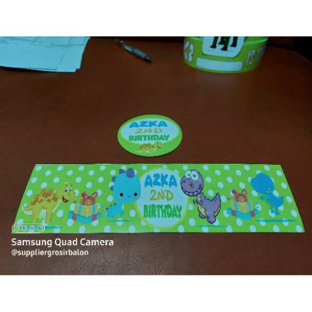 Jual Label/sticker kaleng celengan custom dino, Superwings, animal ...