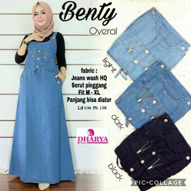 Jual Baju Overall Wanita Fashion Remaja Benty Fit XL Bahan Jeans Wash ...