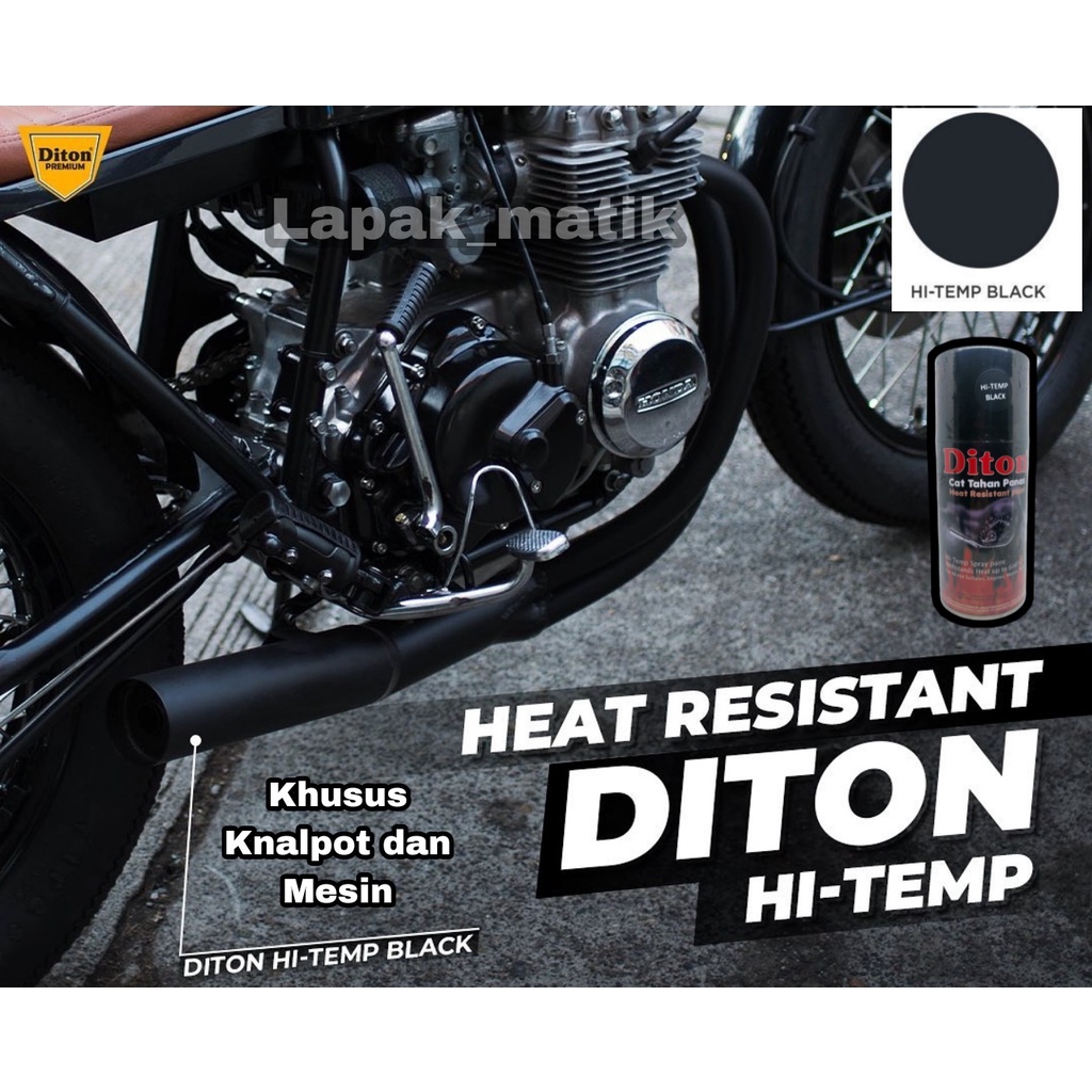 Jual Pilok DITON Anti Tahan Panas Hi Temp Black Hitam Doff 300mL Pilok Knalpot | Shopee Indonesia