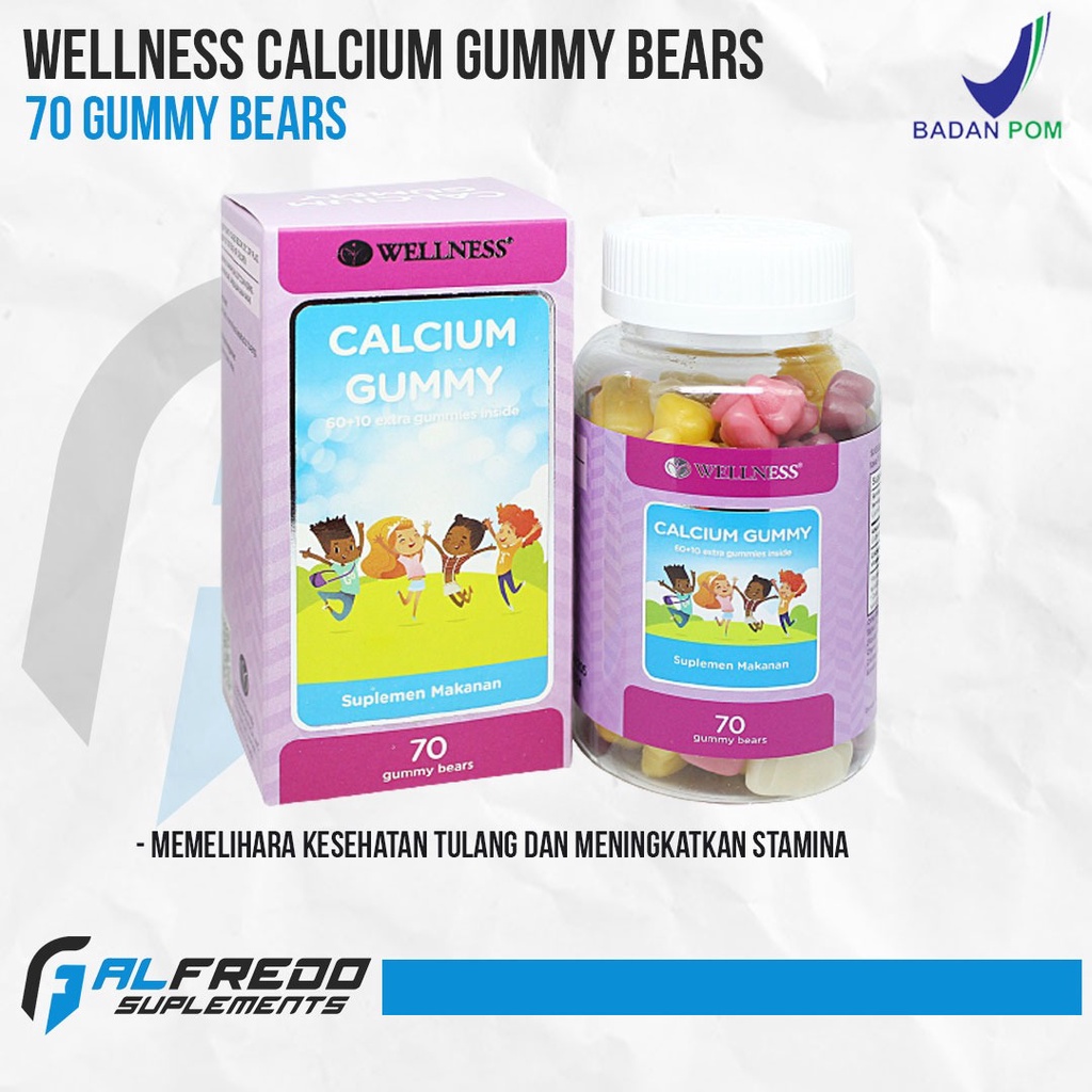 Jual WELLNESS Calcium Gummy 70 Gummy Bears Kalsium Anak | Suplemen ...