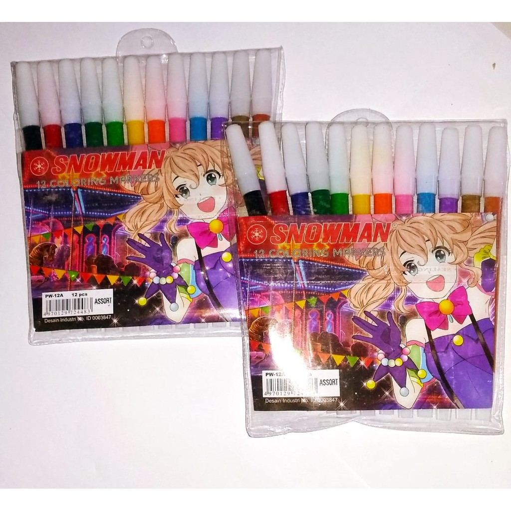 Jual Snowman 12 coloring markers | Shopee Indonesia