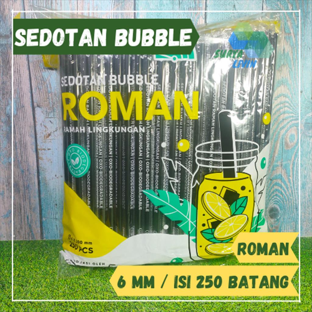 Jual Sedotan Bubble Tea Boba Roman Ramah Lingkungan 6 mm isi 250 batang ...