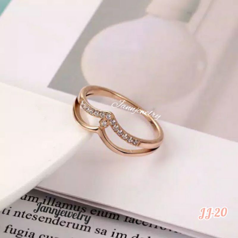 Jual Cincin titanium import new permata tanam anti karat JJ-20 | Shopee ...