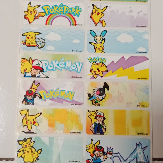 Jual Stiker Label Nama Waterproof Pokemon | Shopee Indonesia
