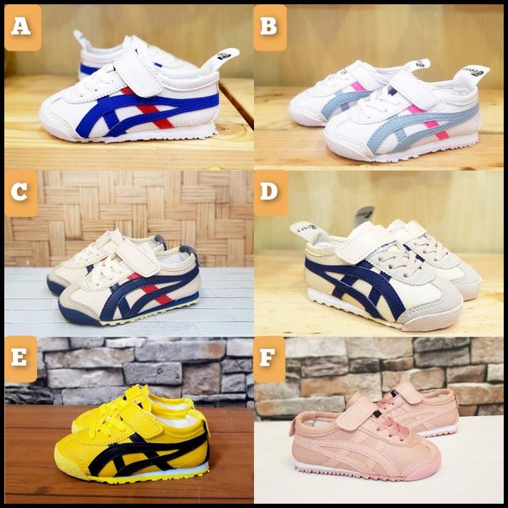 Jual Sepatu Anak Kids Asics Onitsuka Tigerr Tali Velcro Import Quality | Shopee Indonesia