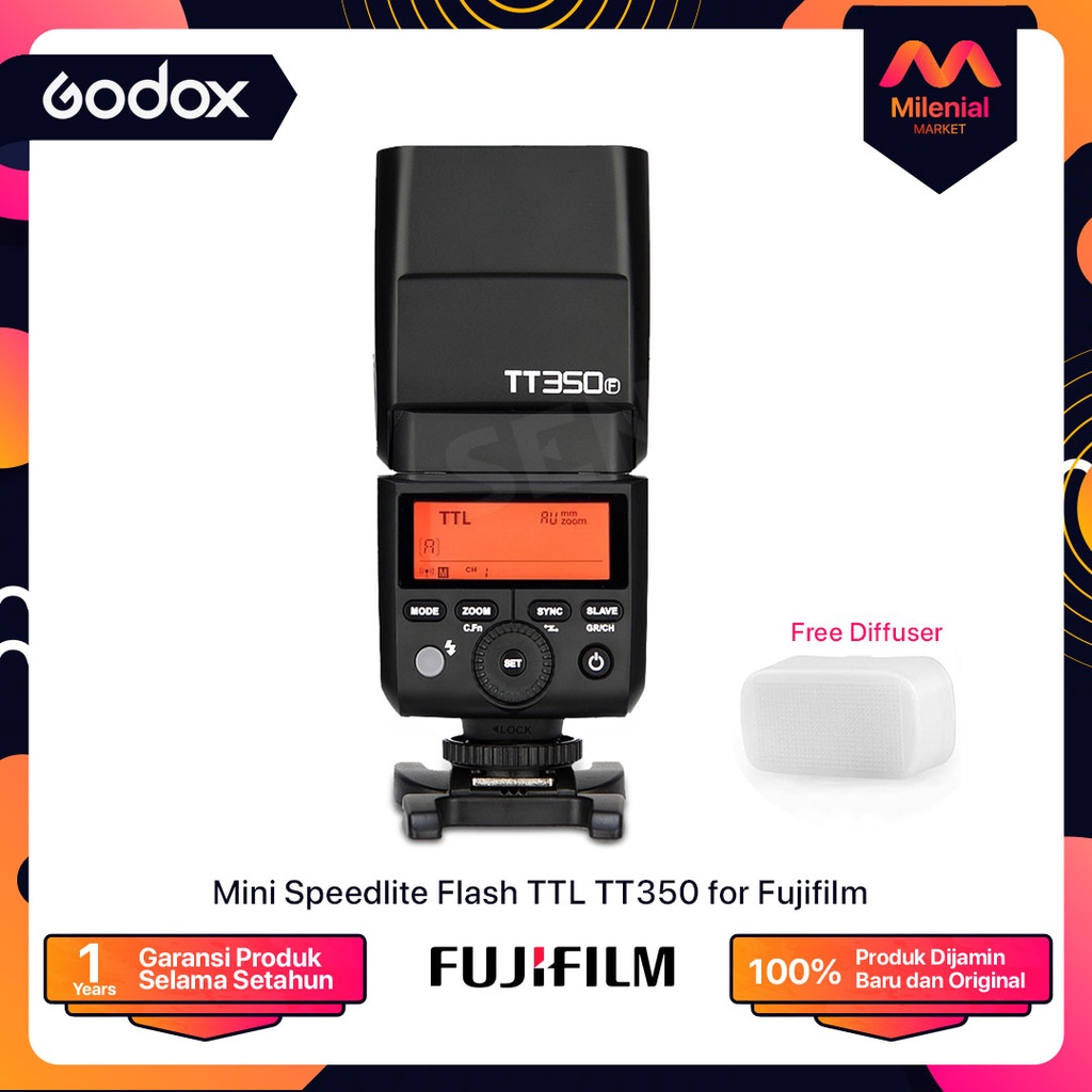 Jual Speedlite Flash Godox TT350 for Fuji TT350 Fujifilm TT350 Fuji ...