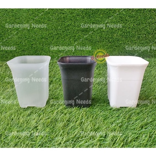 Jual Pot Bunga / Pot Kotak 8 cm / Pot NKT JUOSS Hitam Putih (LUSINAN ...