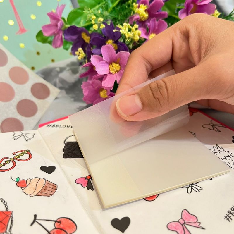 Jual Sticky Note Bening Pembatas Buku Memo Transparant Alat Tulis Viral ...