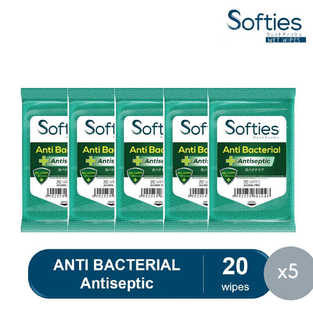 Jual Softies Tissue Antibacterial Antiseptic 5 x 20 pcs | Shopee Indonesia
