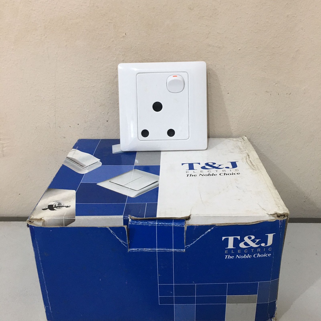 Jual T&J ELECTRIC RADIANCE WHITE SWITCHED SOCKET OUTLET TV TELP DIMMER T AND J TJELEC SWITCH ...