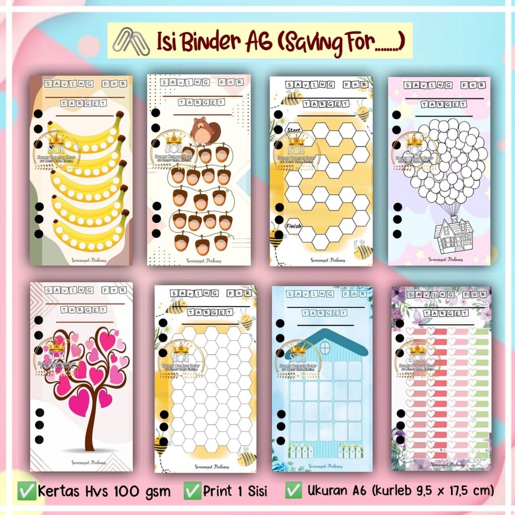 Jual Saving For... | Sinking Funds Kertas Binder A6 | Shopee Indonesia
