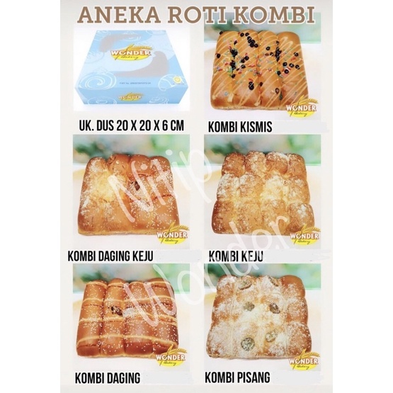 Jual (FREE KARDUS DAN BUBBLE WRAP) Roti Kombi Daging Keju Coklat Kismis ...
