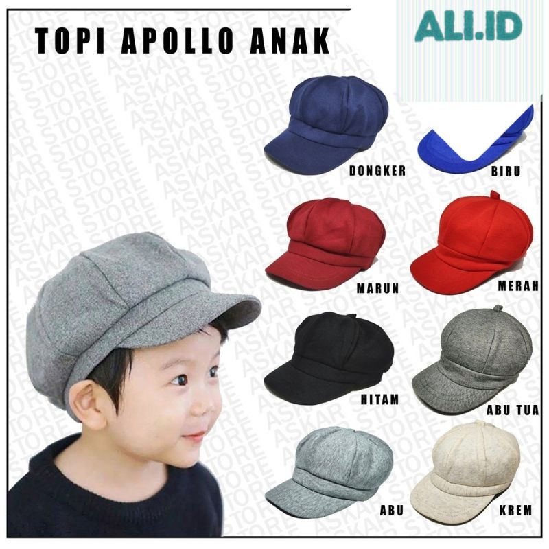 Jual Topi Apollo anak POLOS usia 1-3 tahun | Shopee Indonesia
