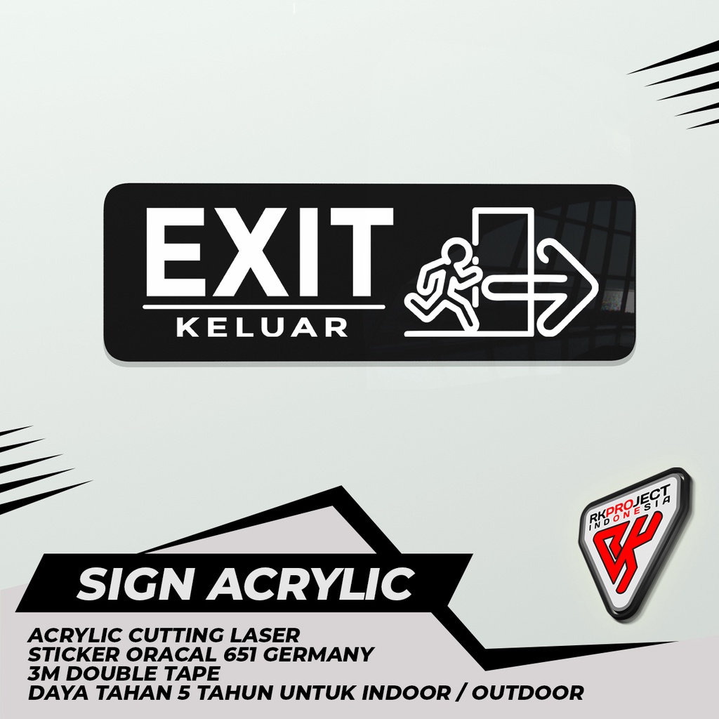 Jual SIGN BOARD AKRILIK EXIT KANAN | Shopee Indonesia