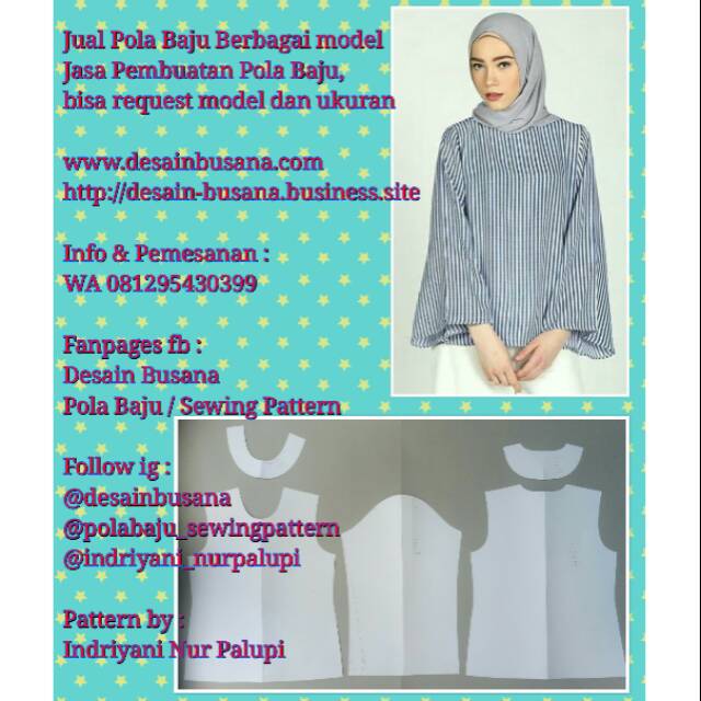 Jual POLA PRODUKSI BLUS 03 [ Pola Baju Sewing Pattern ] | Shopee Indonesia
