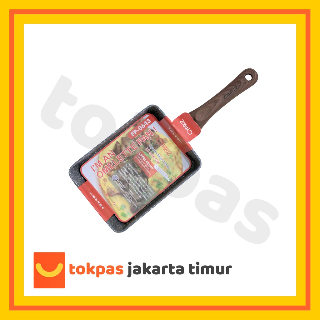 Jual Cypruz Fry Pan Telur Dadar Omelette Pan Segi Gagang Kayu | Shopee ...