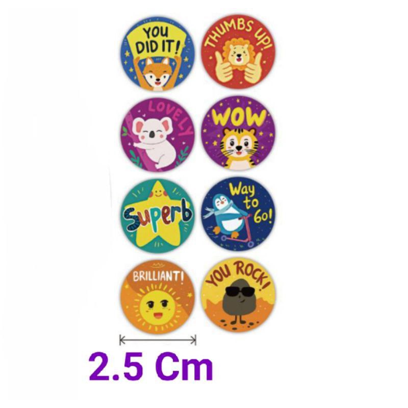 Jual STICKER REWARD | STICKER BULAT KATA MOTIVASI UNTUK ANAK | Shopee ...