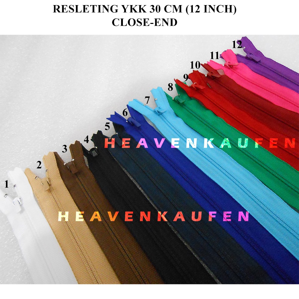 Jual Resleting Zipper Sleting YKK 30 cm / 12 inch Close-End Untuk ...