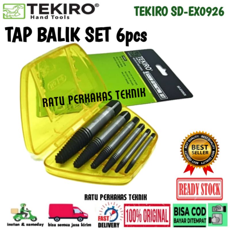 Jual TAP BALIK SET 6 PCS SCREW EXTRACTOR TEKIRO / GRIP ON HAND TAB ...