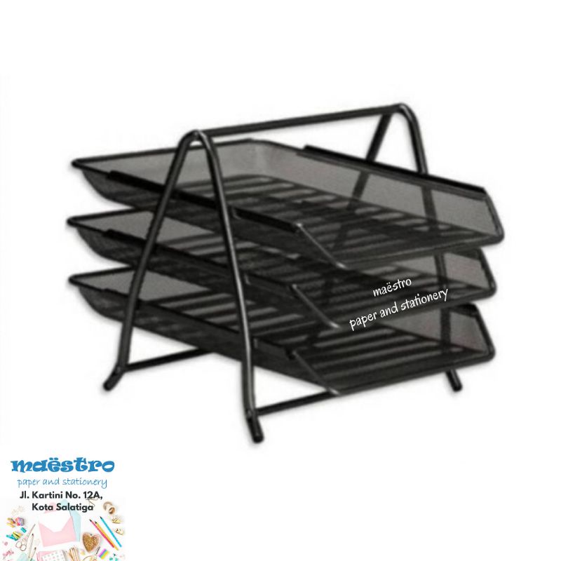 Jual Document Tray Besi 3 Susun / Vtec Elevated Tray / Rak Surat / Rak ...