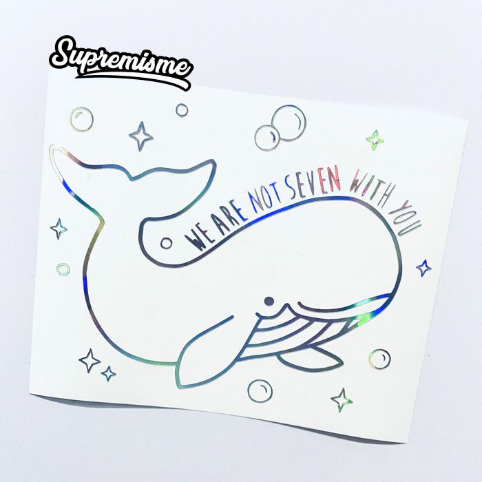 Jual Stiker Hologram BTS Whalien 52 We are not seven with you Whale ...