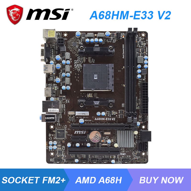 Jual PREORDER MSI A68HM-E33 V2 FM2 Motherboard Motherboard DDR3 AMD A68H Support A8-7670K A10 ...