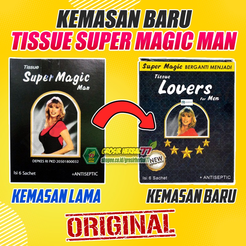 Jual Tissue Super Magic Man Original 100% Ori Kemasan Baru Sachet ...