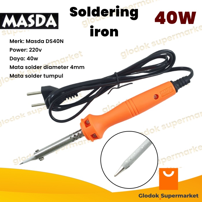 Jual Solder Masda DS40N 40 Watt Soldering Iron 40w | Shopee Indonesia