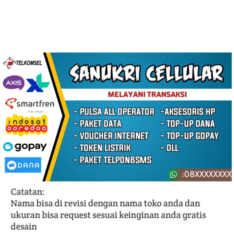 Jual Cetak banner/spanduk konter cellular COD UK 200x100 | Shopee Indonesia