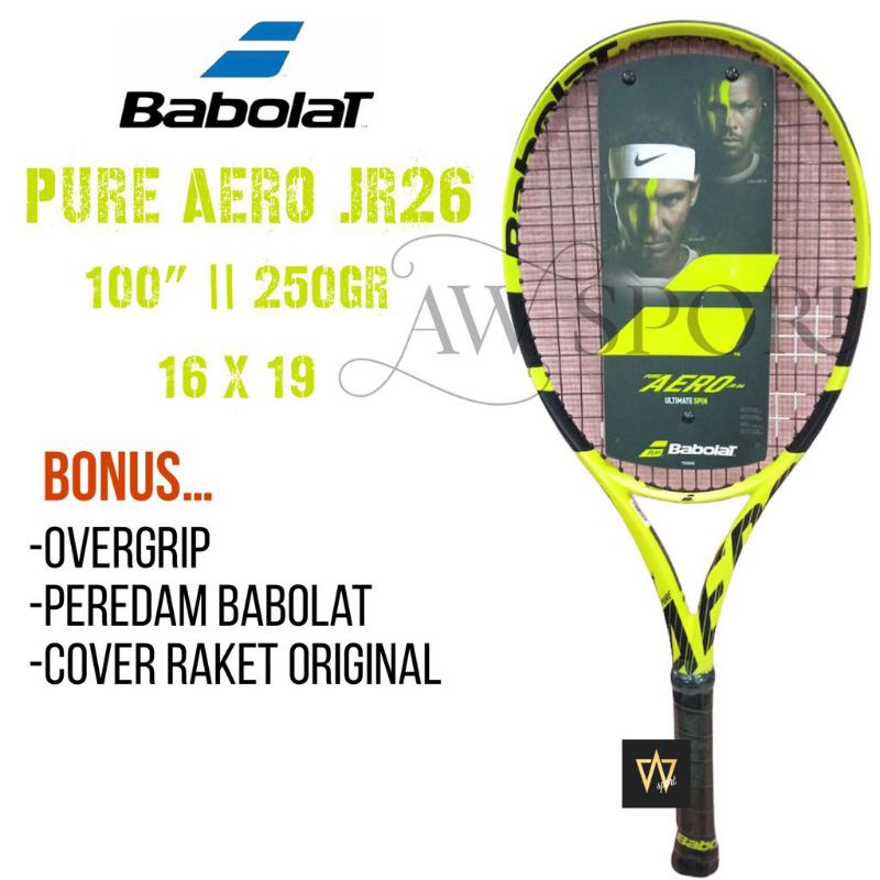 Jual Raket Tenis Babolat PURE AERO JR 26 (Yellow/Black) Berat : 250g ...