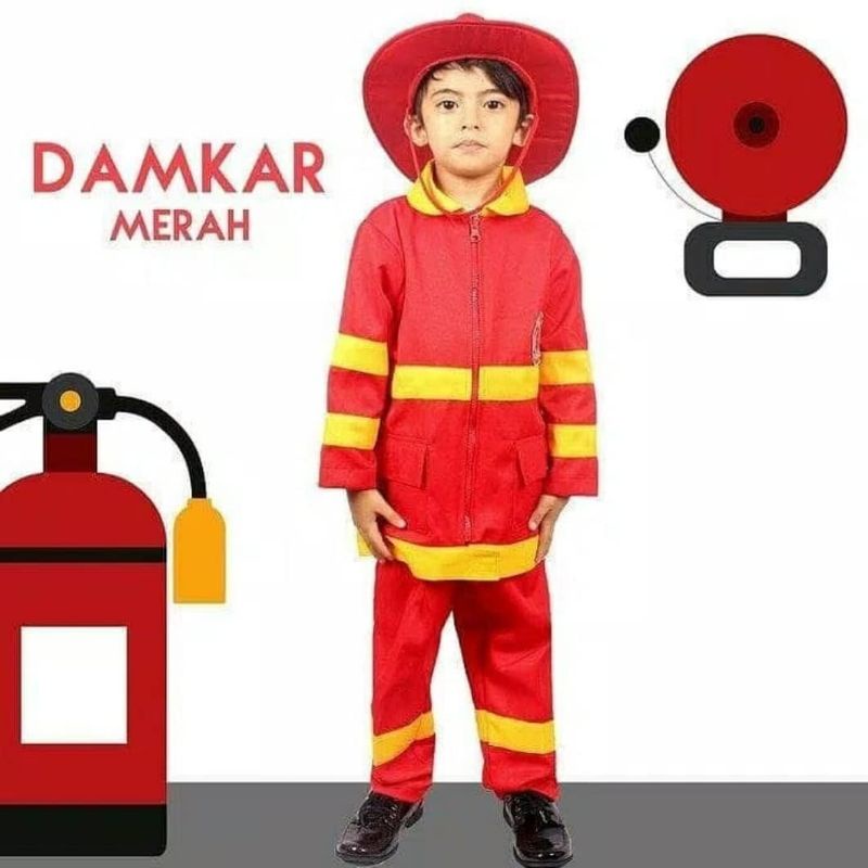 Jual SERAGAM KARNAVAL ANAK DAMKAR PROFESI ANAK | Shopee Indonesia