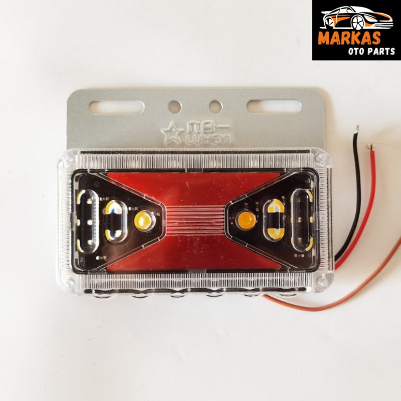 Jual Lampu Led Samping Bak Truk Variasi 24volt Model Kotak 30Led 2warna Sein Running Light ...
