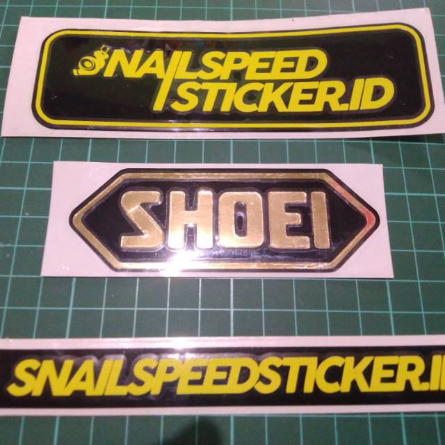 Jual Sticker helmet logo shoei gold silver chrome 11cm | Shopee Indonesia
