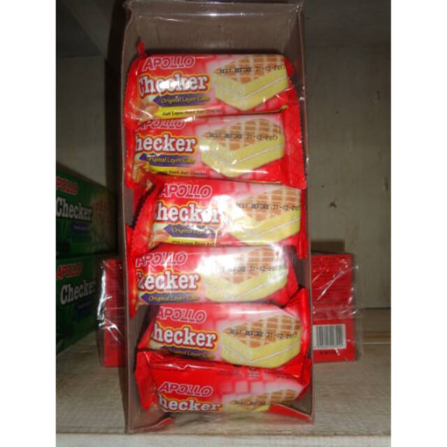 Jual APOLLO CHECKER CAKE BOX SHAPE (STRAWBERRY, CHOCOLATE, COCO PANDAN ...