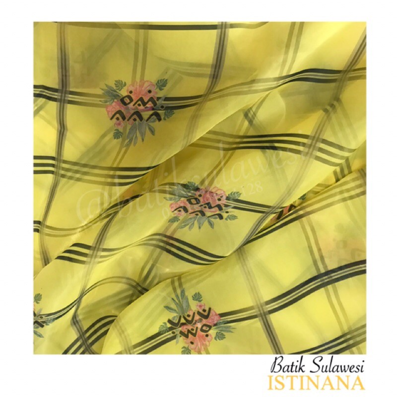 Jual Kain Organdi Singara’ Motif Khas Makassar Sulawesi Selatan Bahan ...