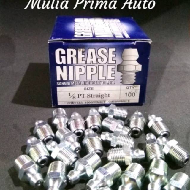 Jual Grease Nipple 1per8 PT 10mm Straight Lurus Sanwa Made in Japan ...